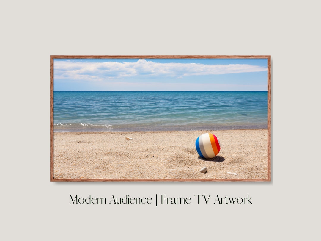 Beach Ball Frame TV Art: Summer Ocean View (digital Download) - Etsy