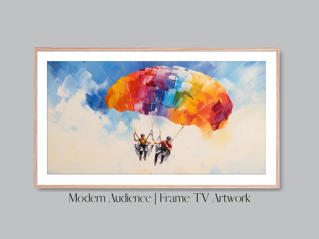 Digital Frame TV Art | Parasailing Oil Painting Frame TV Art Instant ...