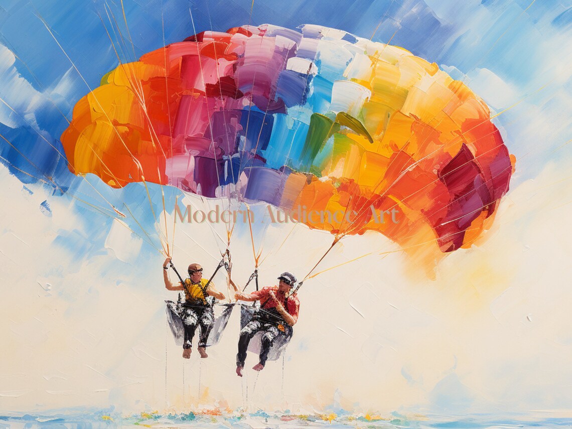 Digital Frame TV Art | Parasailing Oil Painting Frame TV Art Instant ...