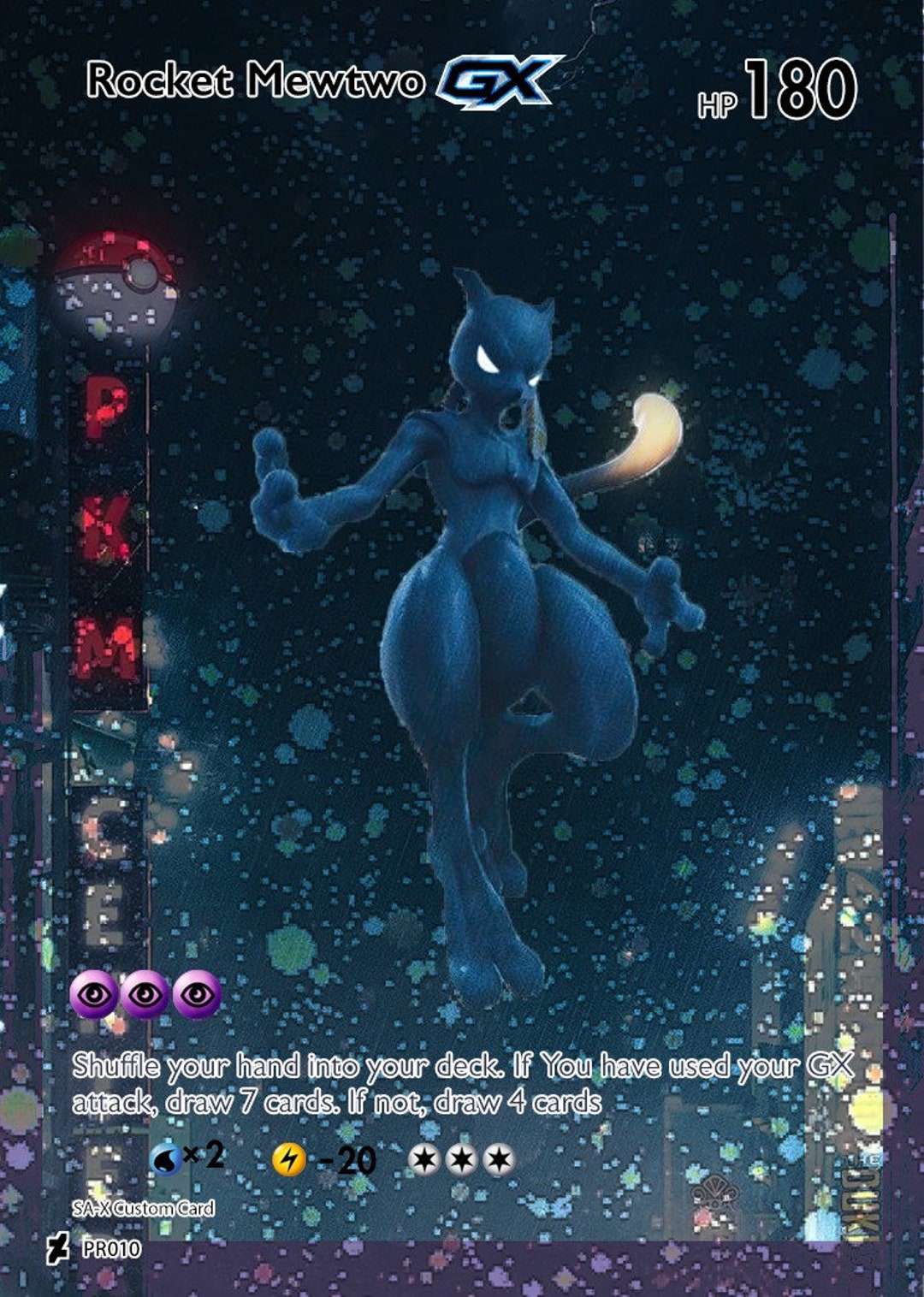 Mewtwo Holo Full Art Gx Pokemon Custom Card - Etsy