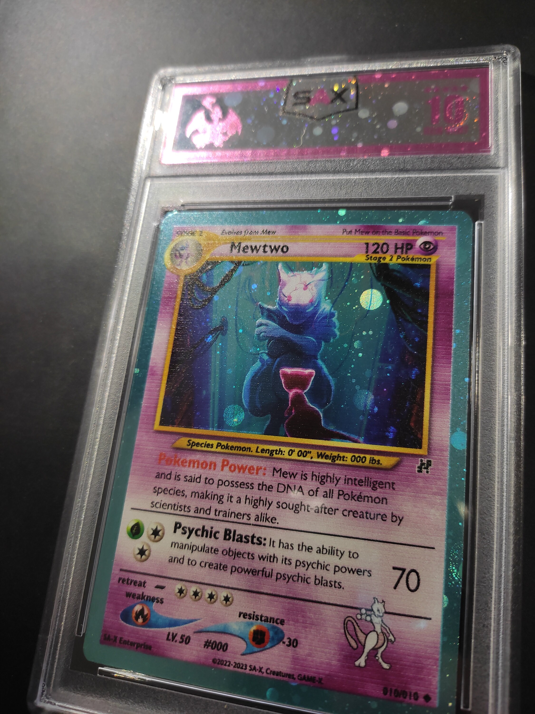 Pokemon Mewtwo Mew Holo Slab Version Pokemon Custom Card No - Etsy