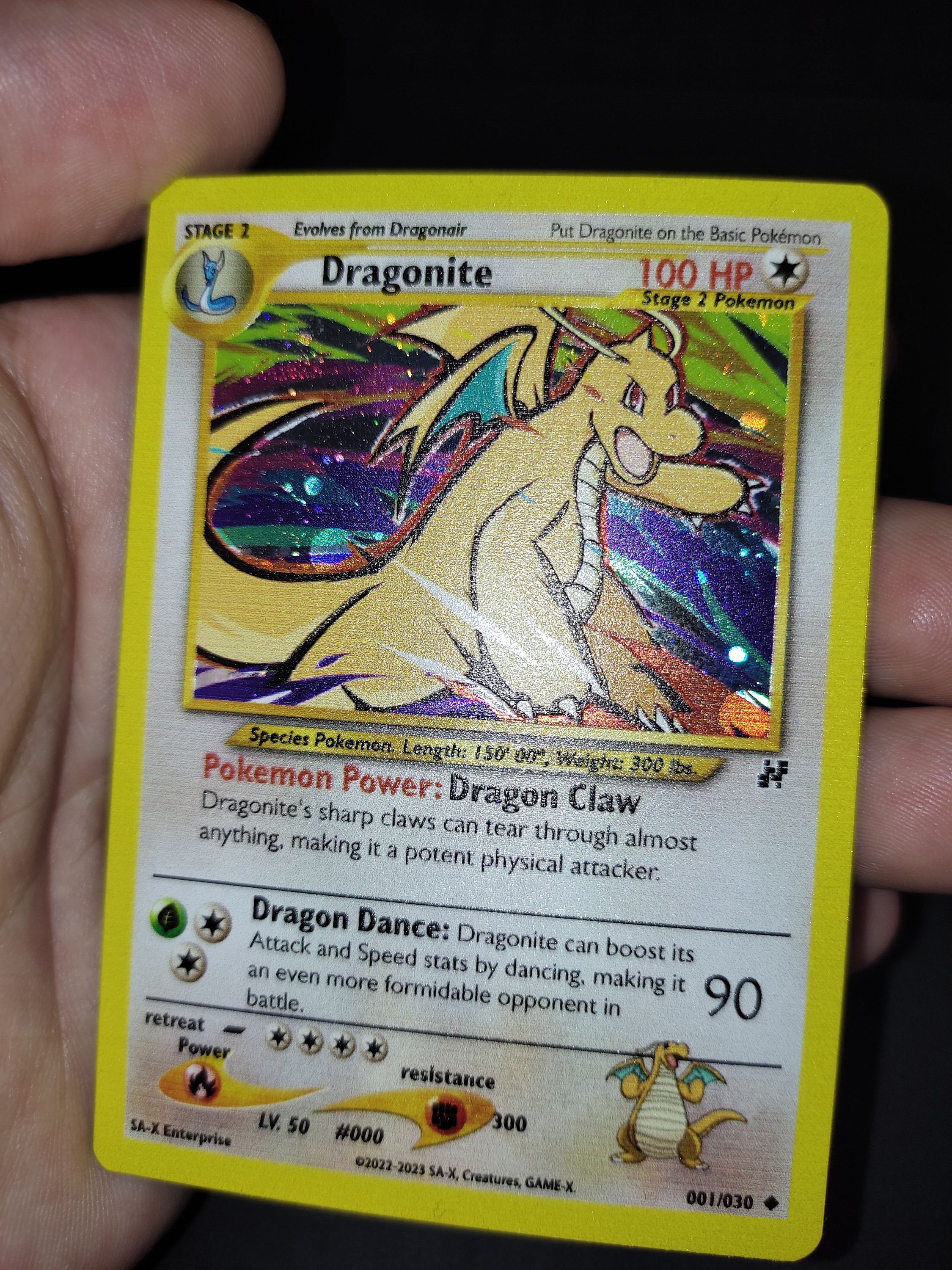 Pokemon Dragonite Holo Pokémon Card Custom No Shining Goldstar - Etsy