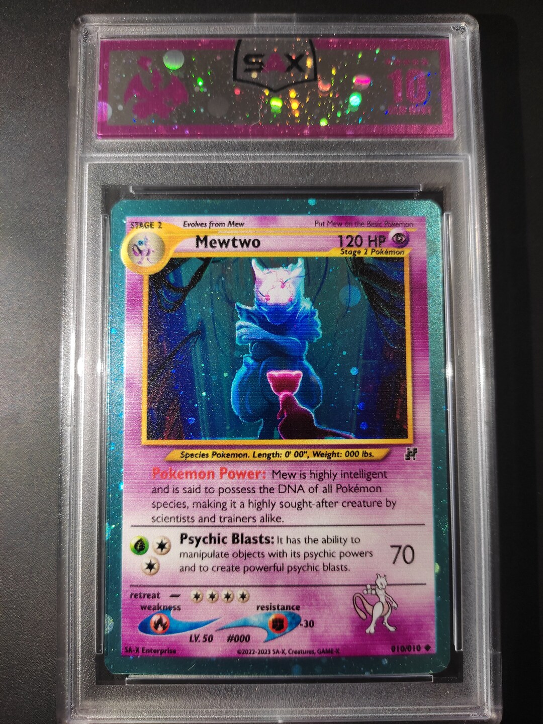 Pokemon Mewtwo Mew Holo Slab Version Pokemon Custom Card No - Etsy