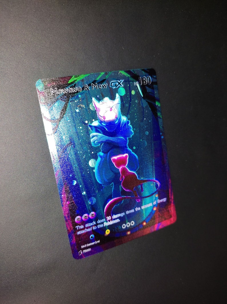 Mewtwo & Mew Holo Full Art Gx Pokémon Custom Card - Etsy