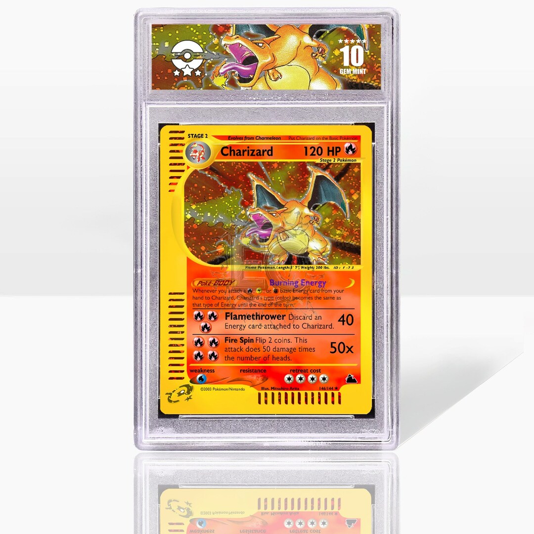 Pokemon Charizard Holo Skyridge Pokemon Custom Card Proxy No Shining - Etsy