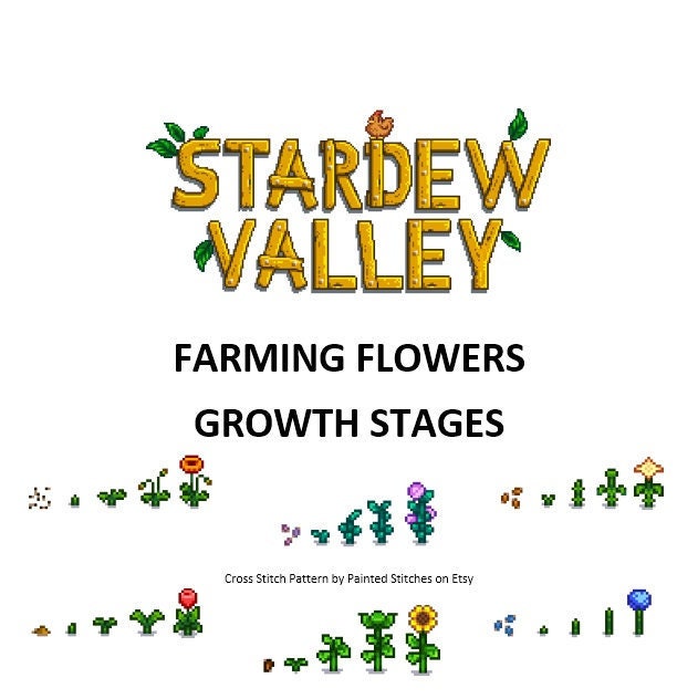 Stardew Valley - Farming Flowers Growth Stages Cross Stitch Pattern - Etsy