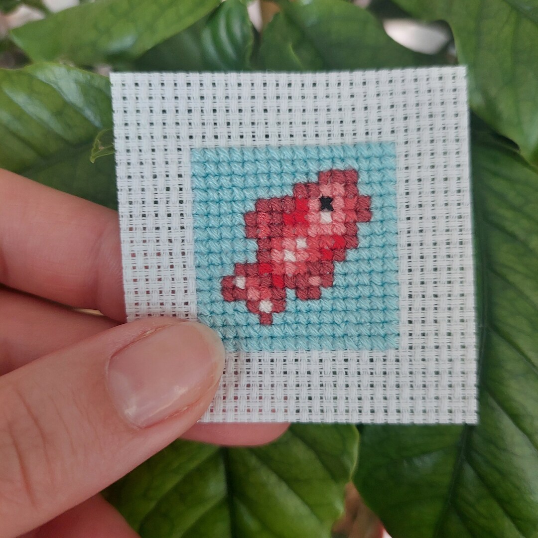 DIY Mini Cross Stitch Kit Red Snapper - Etsy