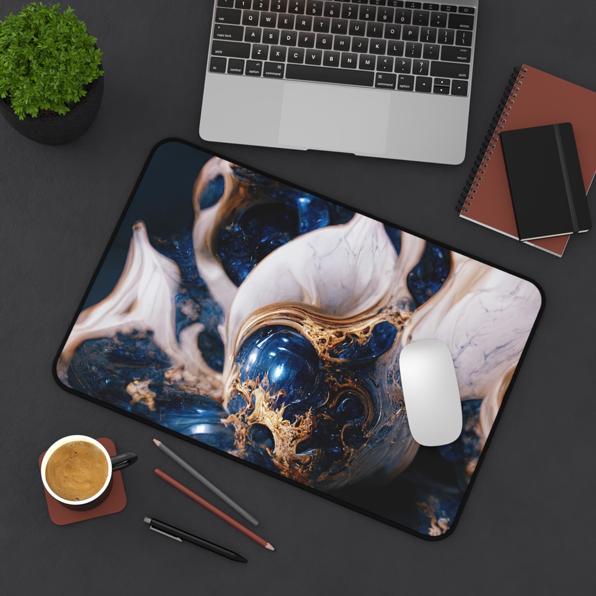 Blue Desk Mat Aesthetic Desk Decor - Etsy