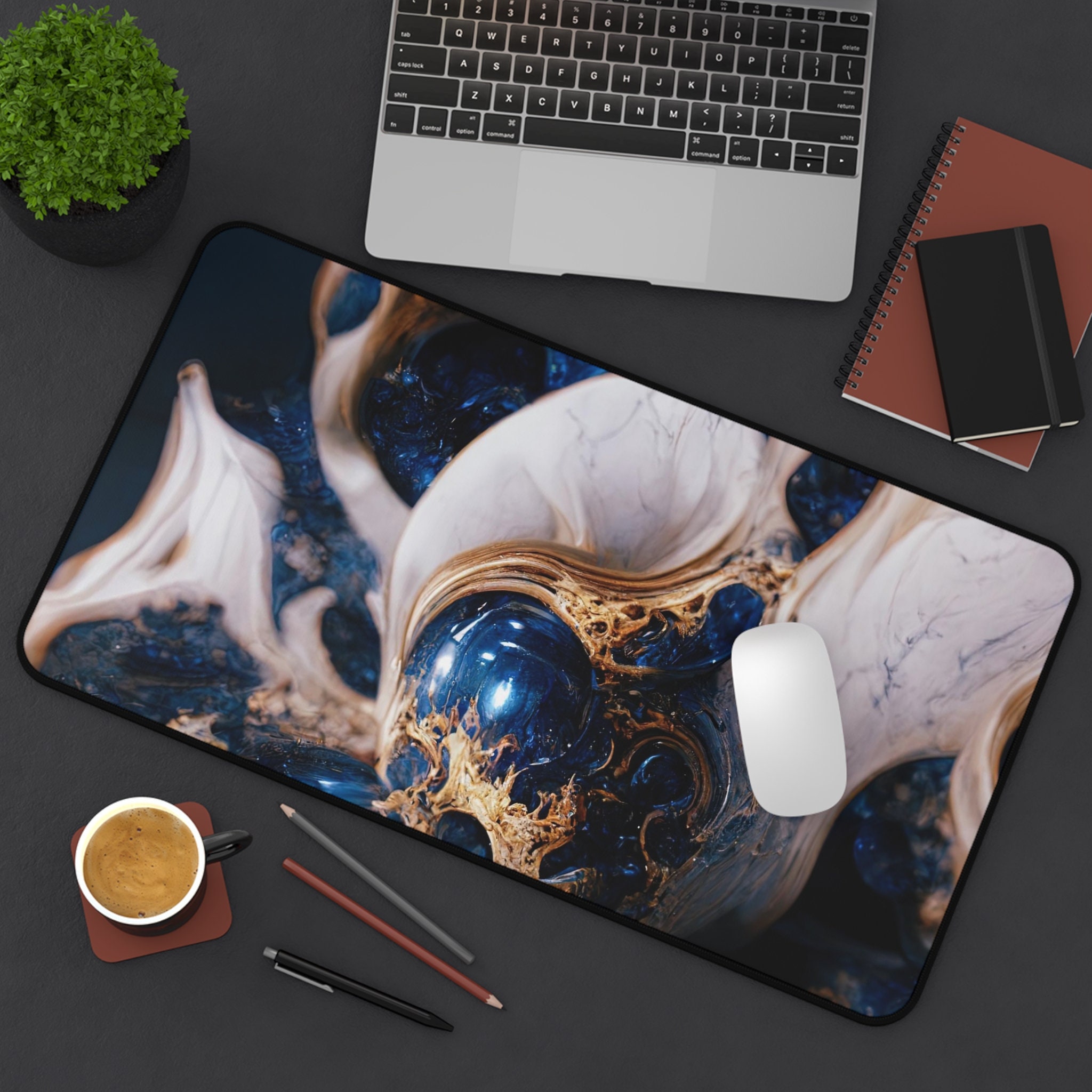 Blue Desk Mat Aesthetic Desk Decor - Etsy