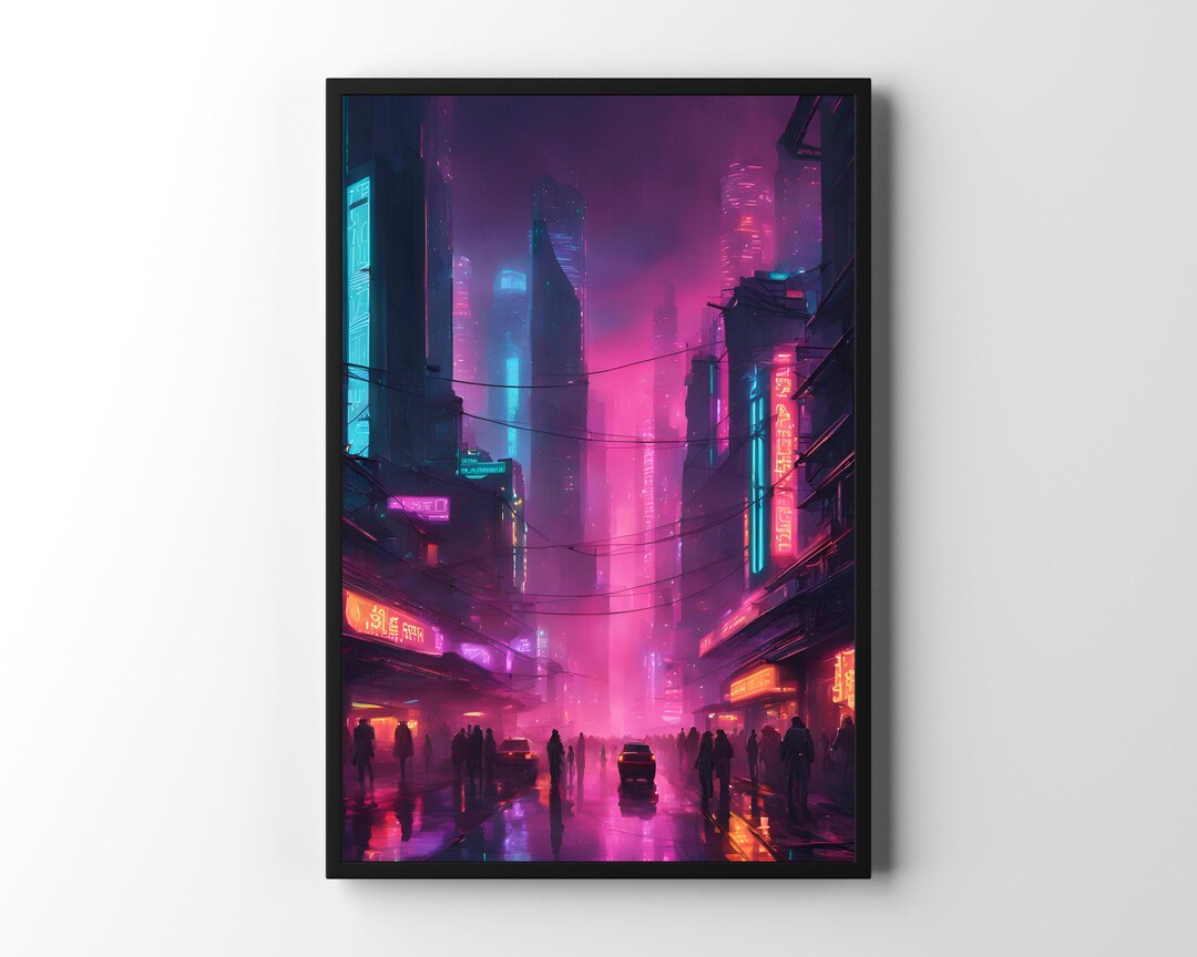 Cyberpunk World Poster | Futuristic Sci-fi Wall Art, Edgy Neon ...