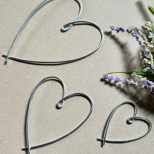 Trio of Wire Hearts, Wire Heart, Wire Wall Art, Wall Hanging, Flat Lay ...