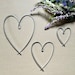 Trio of Wire Hearts, Wire Heart, Wire Wall Art, Wall Hanging, Flat Lay ...