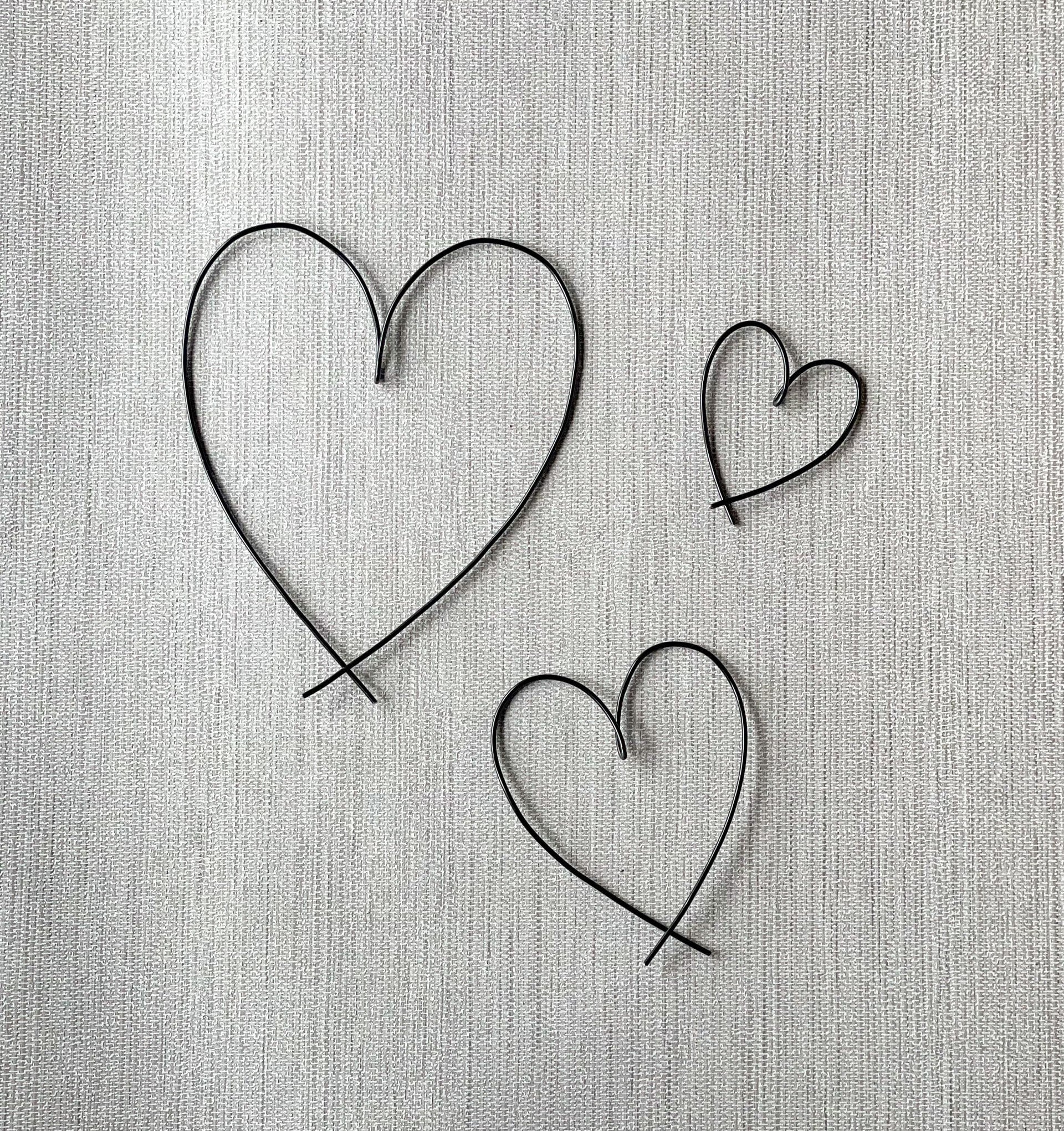 Trio of Wire Hearts Wire Heart Wire Wall Art Wall Hanging - Etsy