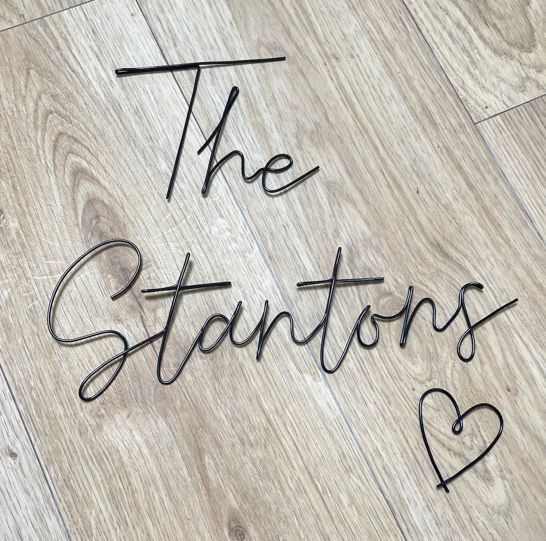 Wire Family Name Sign, Family Name Wall Art, Wire Words, Personalised ...