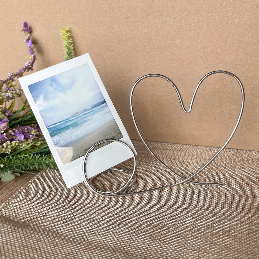 Heart Photo Stand | Wire Photo Holder | Polaroid Photo Stand, Wedding ...
