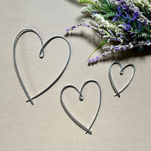 Trio of Wire Hearts, Wire Heart, Wire Wall Art, Wall Hanging, Flat Lay ...