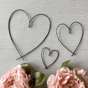 Trio of Wire Hearts, Wire Heart, Wire Wall Art, Wall Hanging, Flat Lay ...