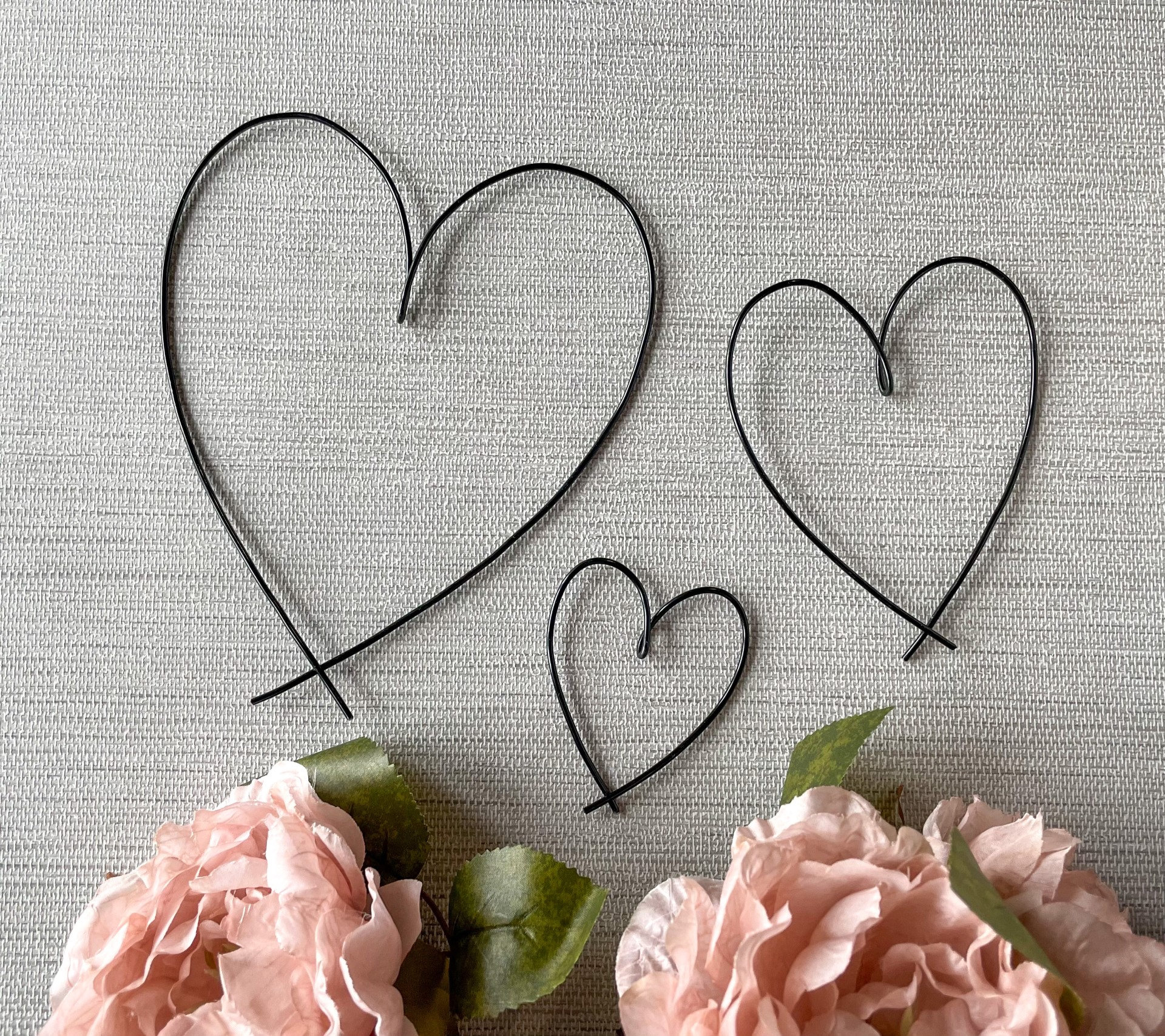Trio of Wire Hearts Wire Heart Wire Wall Art Wall Hanging - Etsy