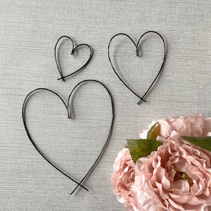 Trio of Wire Hearts, Wire Heart, Wire Wall Art, Wall Hanging, Flat Lay ...