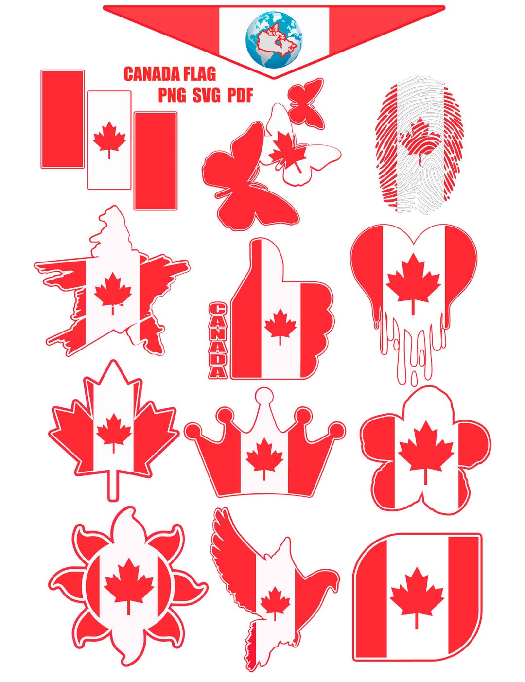 Designer Canadian Flag Printable Digital Download Poster Home Decor ...
