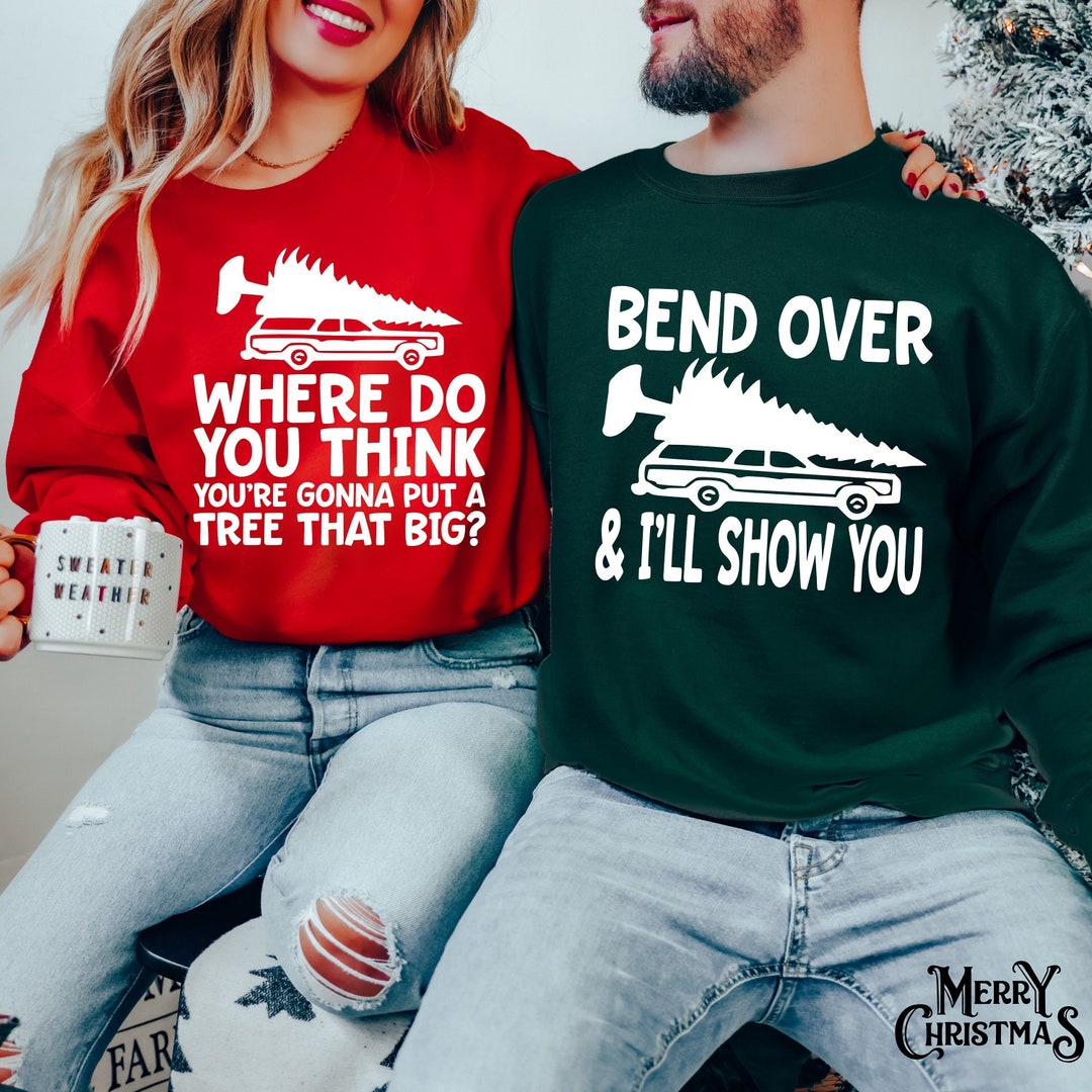 Christmas Tree Couples Matching Shirts, Funny Christmas Matching Shirts ...