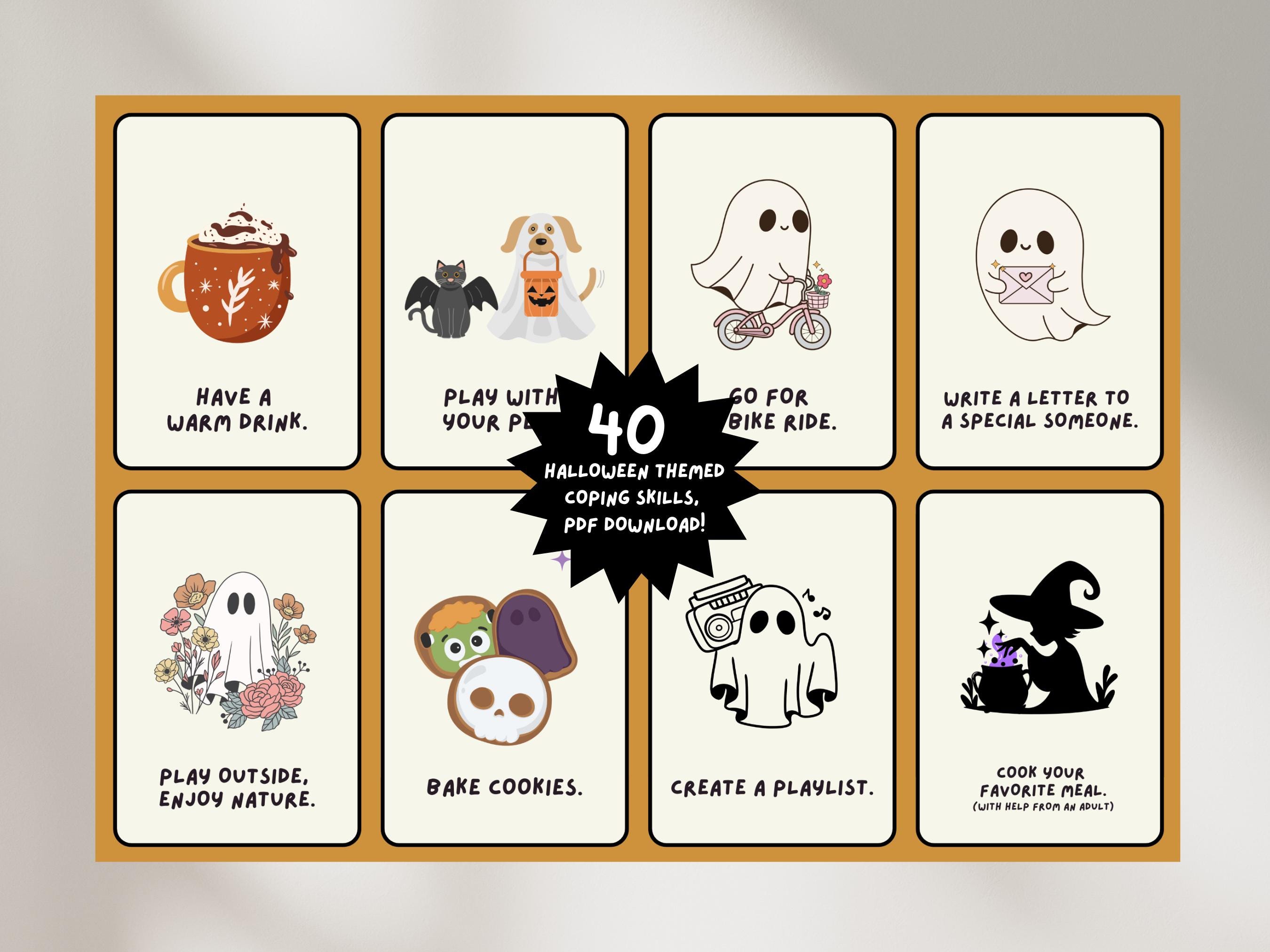 Coping Skills for Kids & Teens, Halloween PDF Printable for Therapists ...