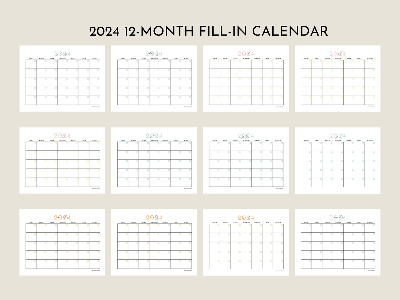 2024 Ultimate Planner Bundle for Organization: Year Overview, Monthly ...