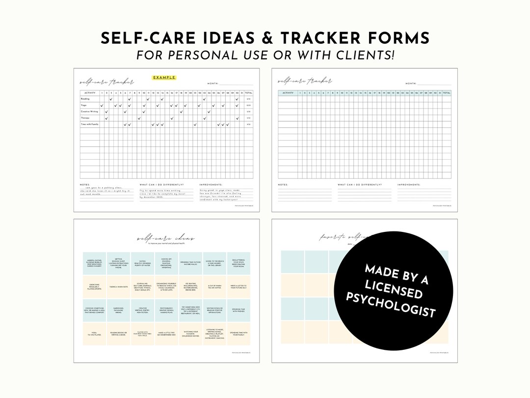 Self-care Planner and Ideas for Personal Use or Client Printable ...
