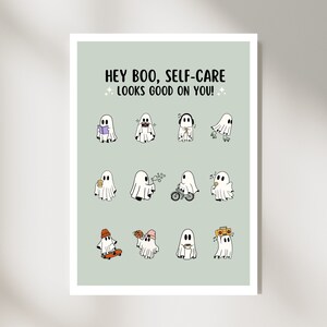 Halloween "hey Boo! Self-care Looks Good on You" Single Poster, Therapy ...