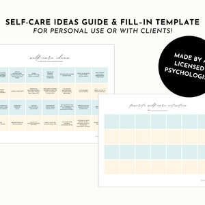 Self-care Planner and Ideas for Personal Use or Client Printable ...