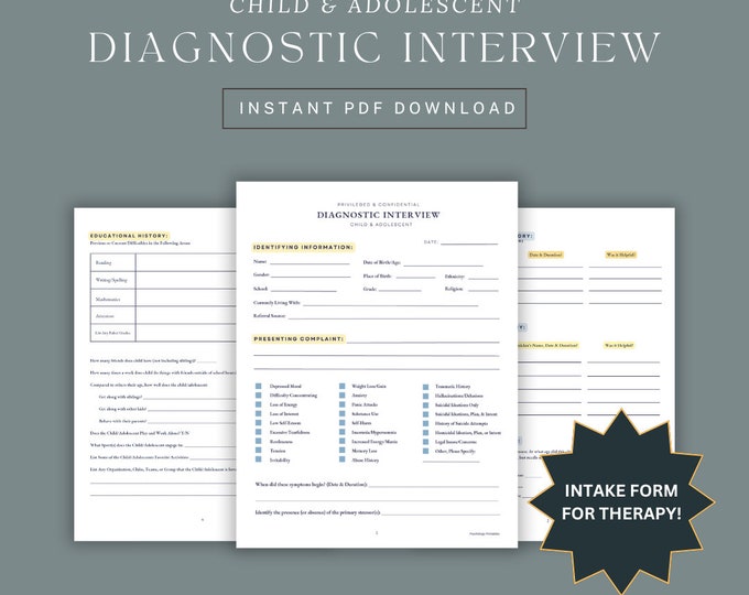 Printable Diagnostic Interview, Biopsychosocial, Counseling Intake Form ...