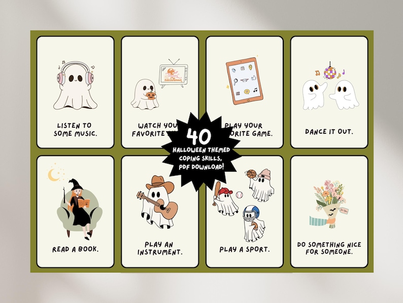 Coping Skills for Kids & Teens, Halloween PDF Printable for Therapists ...