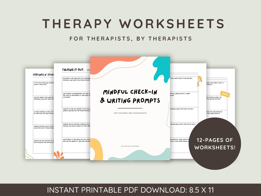 Mindful Check-in and Writing Prompts Worksheets for Children and ...