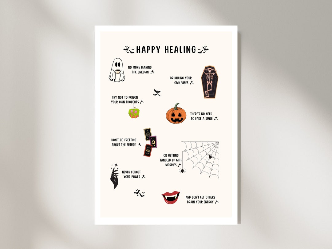 Halloween "happy Healing" Single Poster Print. Therapist Office Decor ...