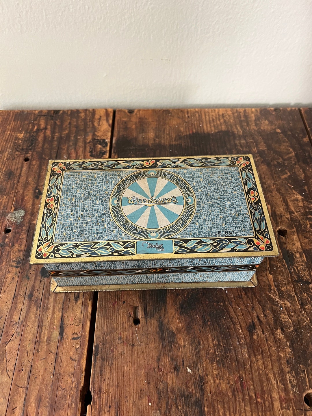 Antique 1920s Candy Tin Rectangular Shaped Hinged Woodward's Candy Tin ...
