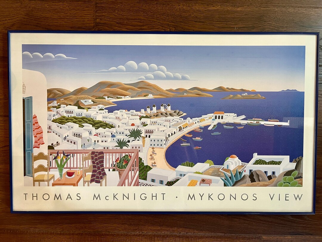 Vintage Thomas Mcknight • Mykonos View • Framed 1980s Poster - Etsy