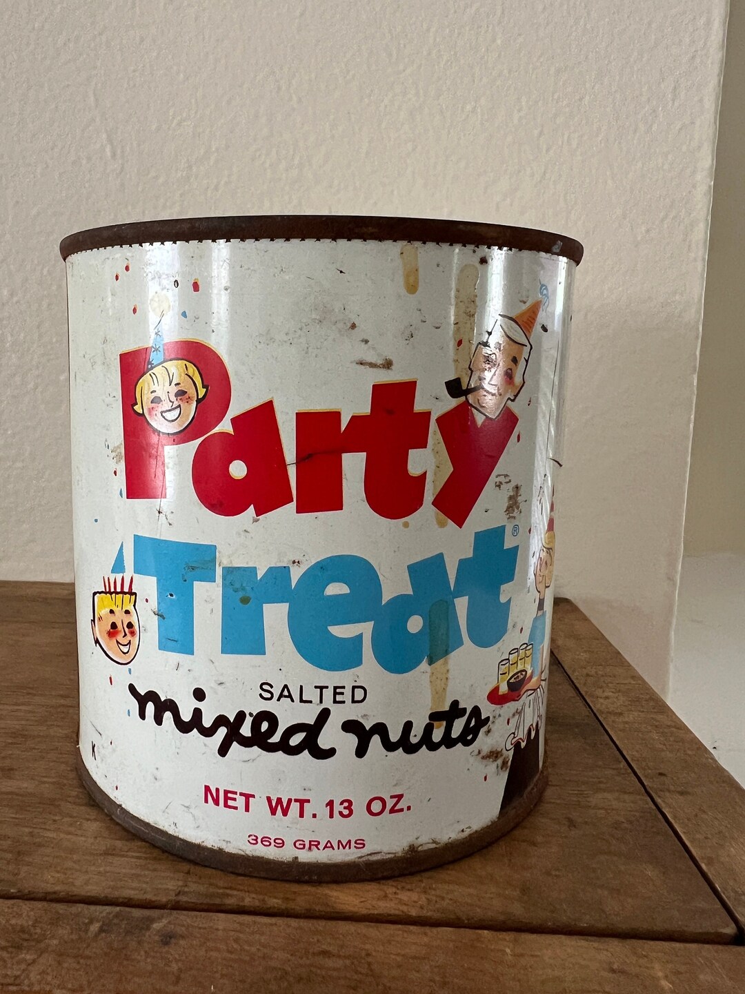 MCM Graphic Tin - 1970s Party Treat Salted Mixed Nuts Tin - Etsy