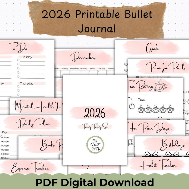 DIGITAL | 2026 Bullet Journal Spread | PDF | Monthly | Annuals ...