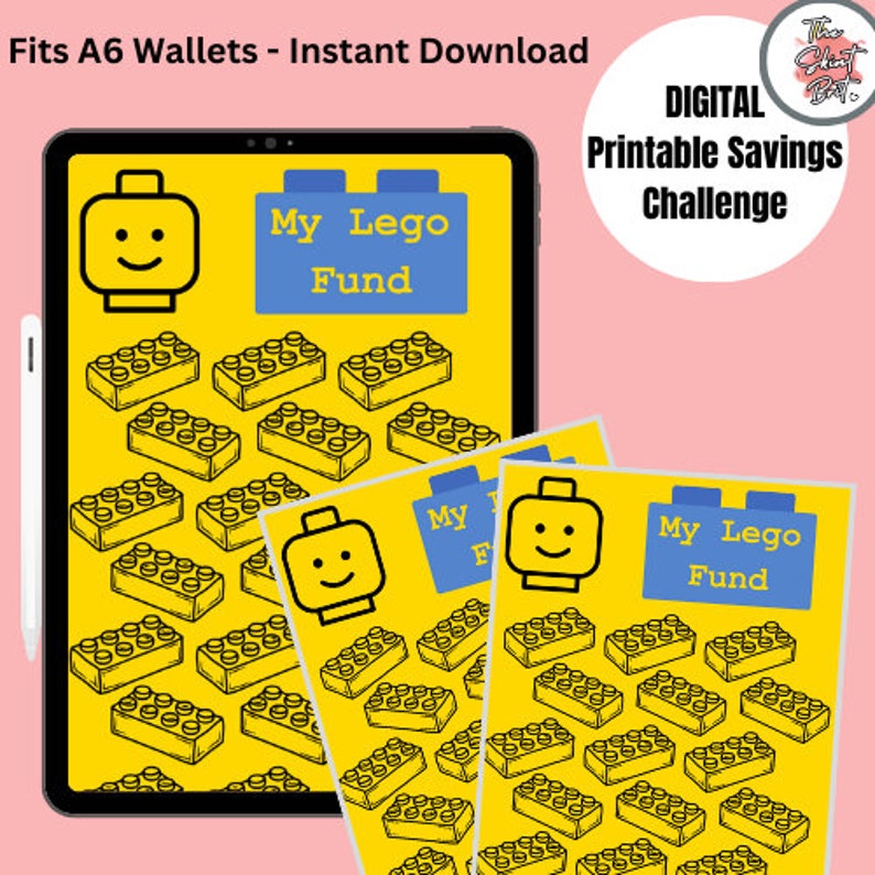 DIGITAL Brick Fund Savings Challenge PNG & PDF Print - Etsy