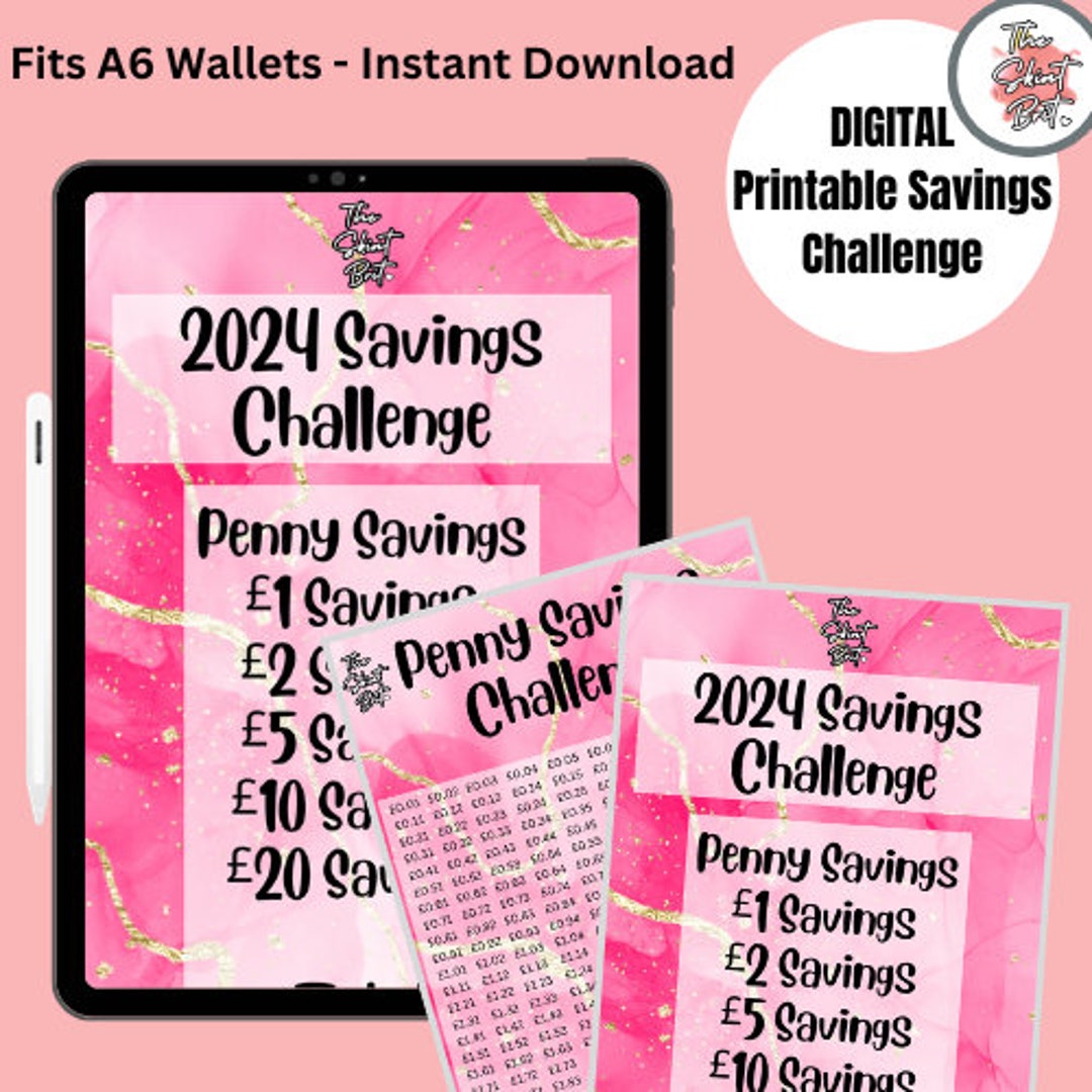 DIGITAL- 2024 Savings Challenge Bundle- Hot Pink PDF ONLY - Etsy