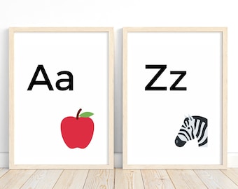 Printable Alphabet Classroom Poster - Colorful Abcs for Elementary ...