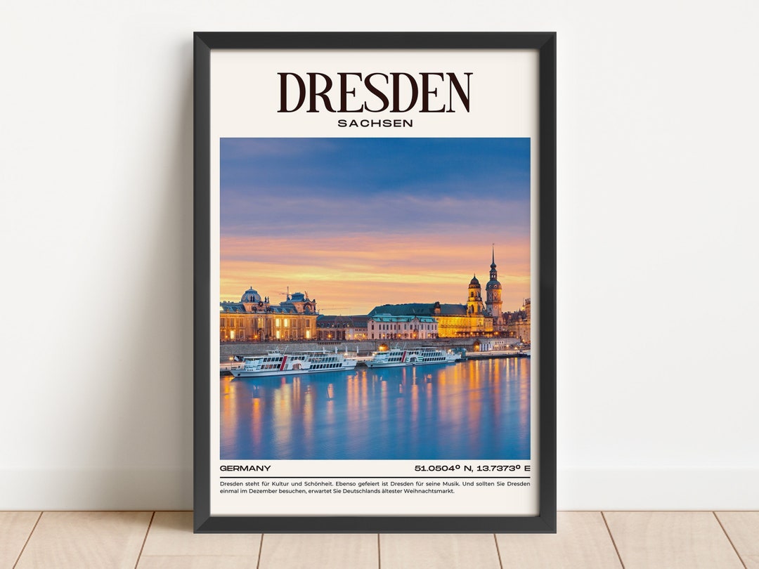 Dresden City Poster, Dresden Skyline Wall Art, Saxon Capital ...