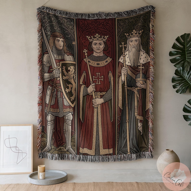 Baldwin IV, Richard Lionheart, Charlemagne Woven Blanket, Medieval Art ...