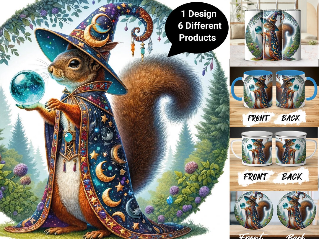 Enchanted Forest Magic Squirrel Wizard 20oz Tumbler, Coffee Mugs and ...