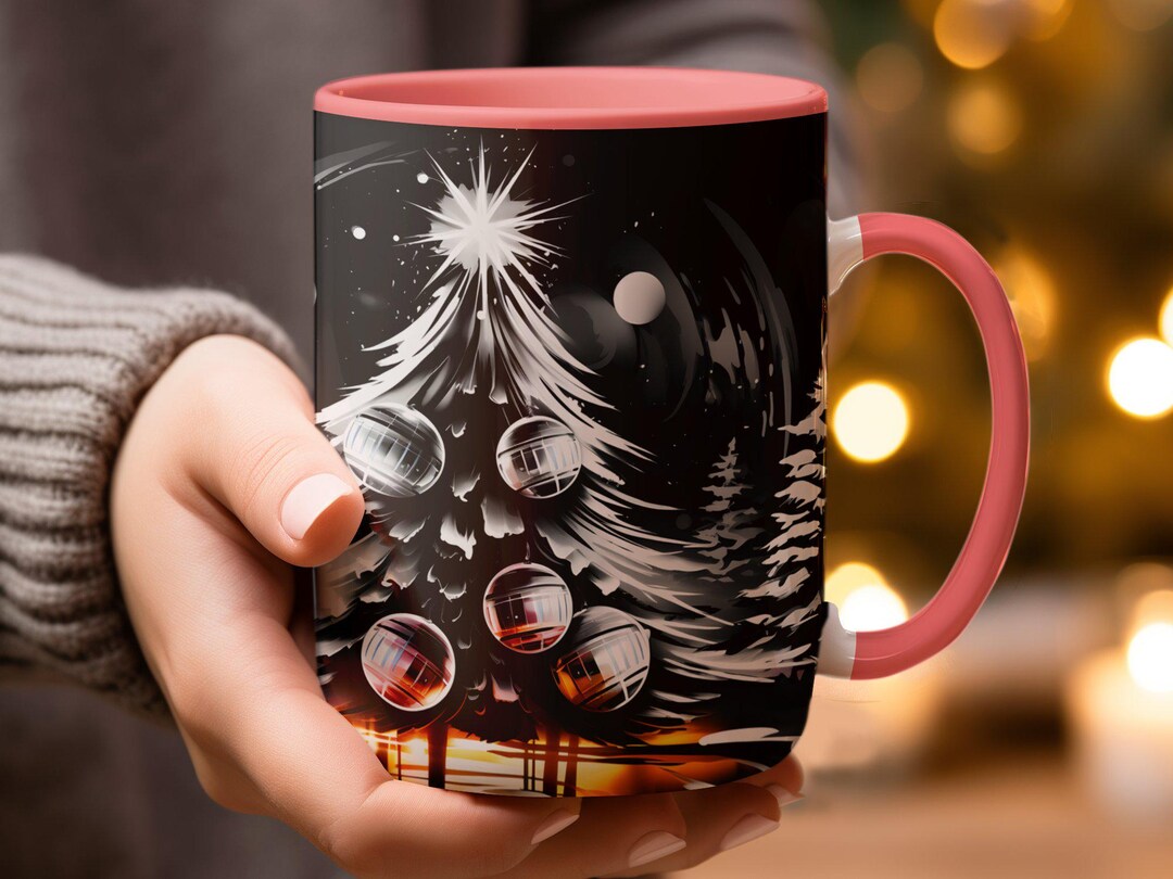 Christmas Tree Mug, Holiday Coffee Cup, Winter Wonderland Mug, Festive ...