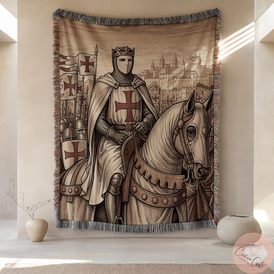 King Baldwin IV Blanket, Templar Knight Blanket, Crusader Woven Blanket ...