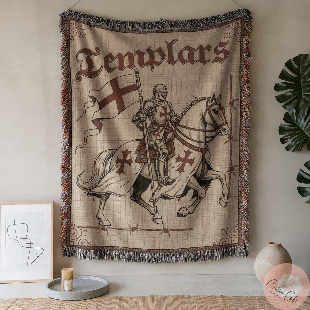 Templar Knight Woven Blanket, Crusader Horse Blanket, Medieval Knight ...