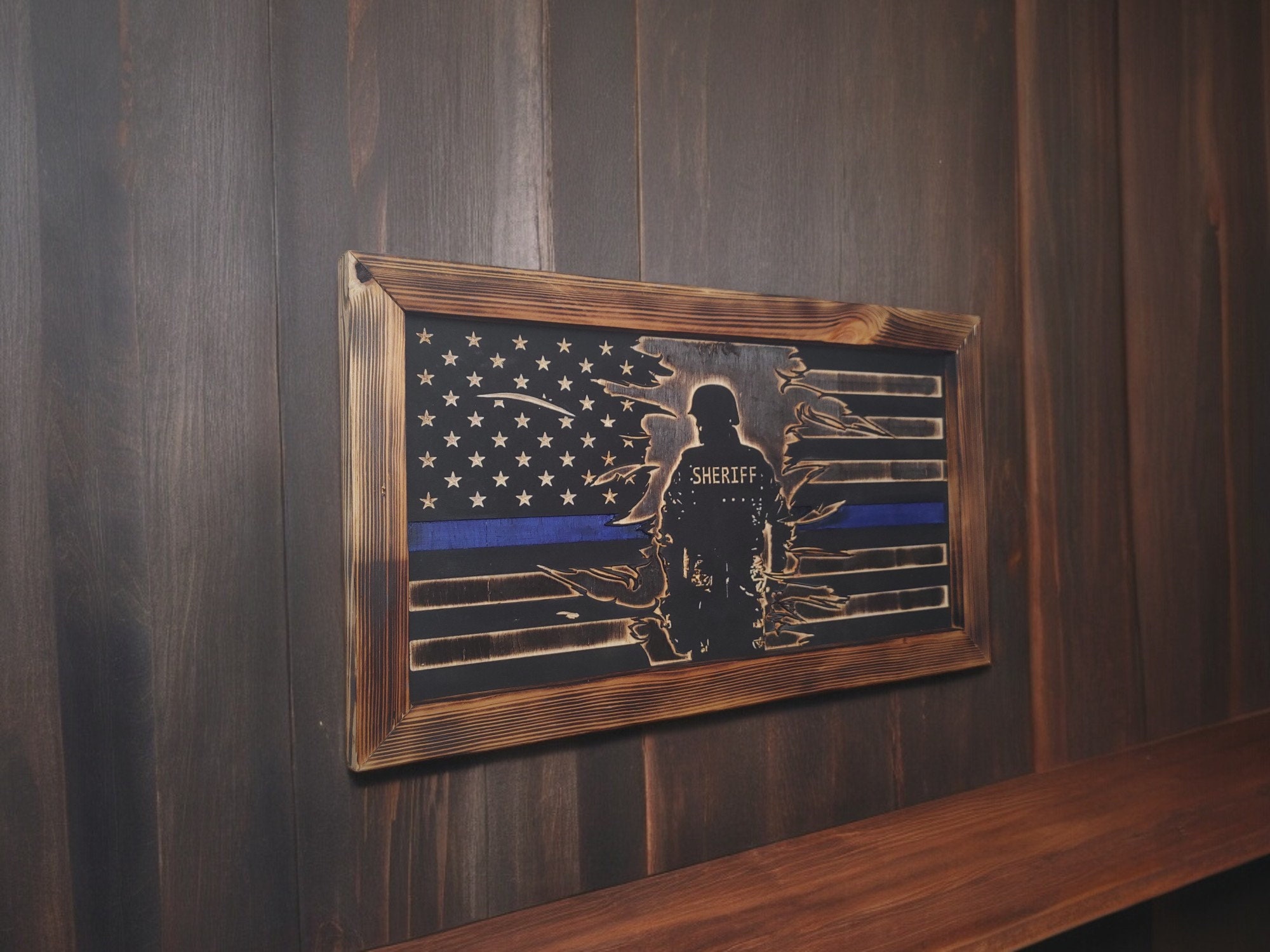 Torn Police / Sherriff / State Trooper / Highway Patrol Thin Blue Line ...