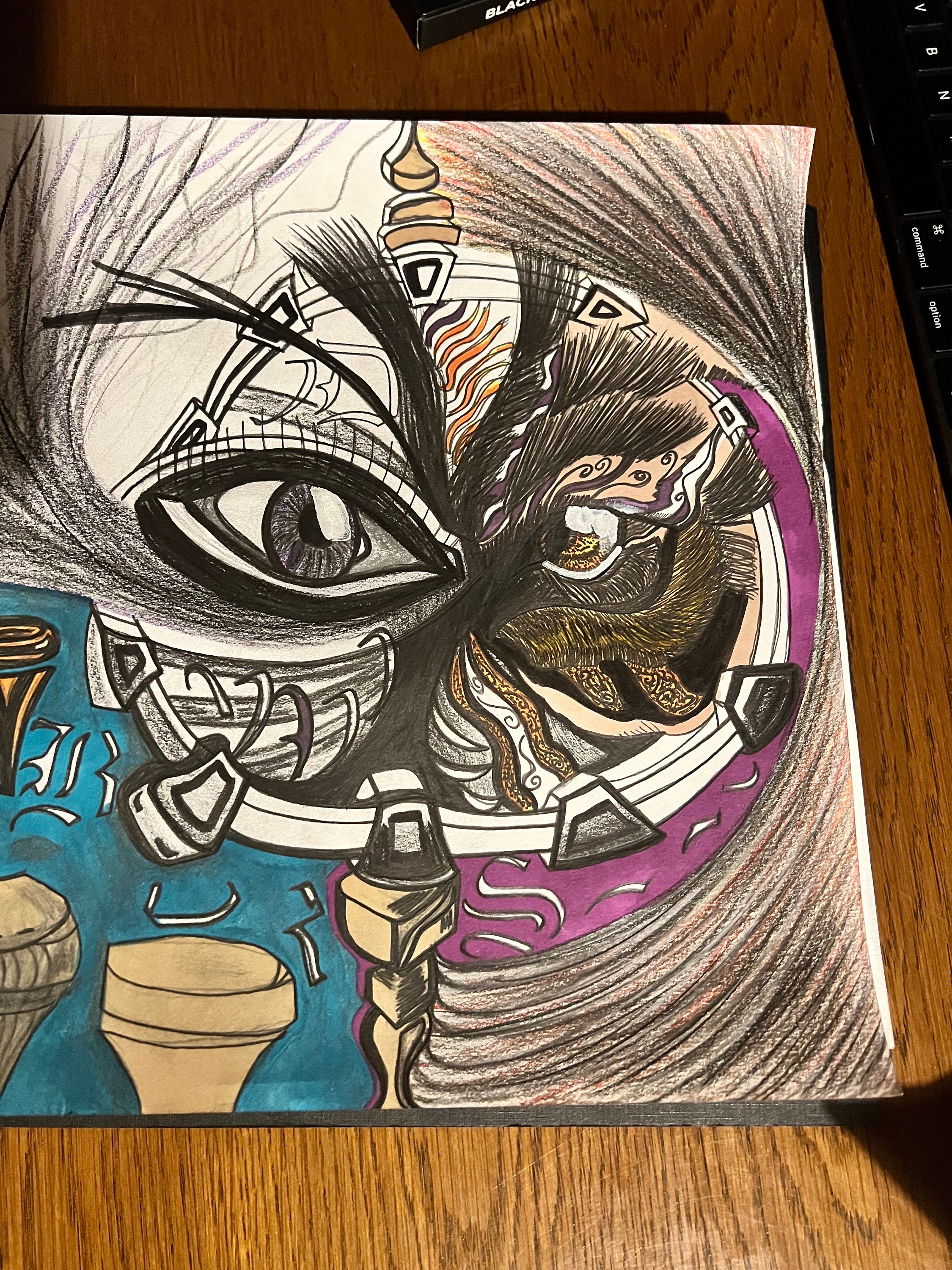 Original Pencil Drawing by Myself the Split Between Two Animals Im a ...