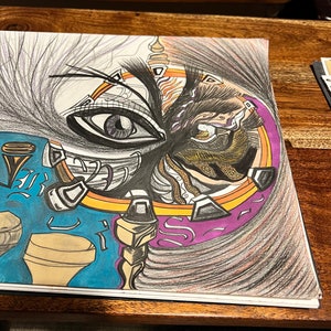 Original Pencil Drawing by Myself the Split Between Two Animals Im a ...